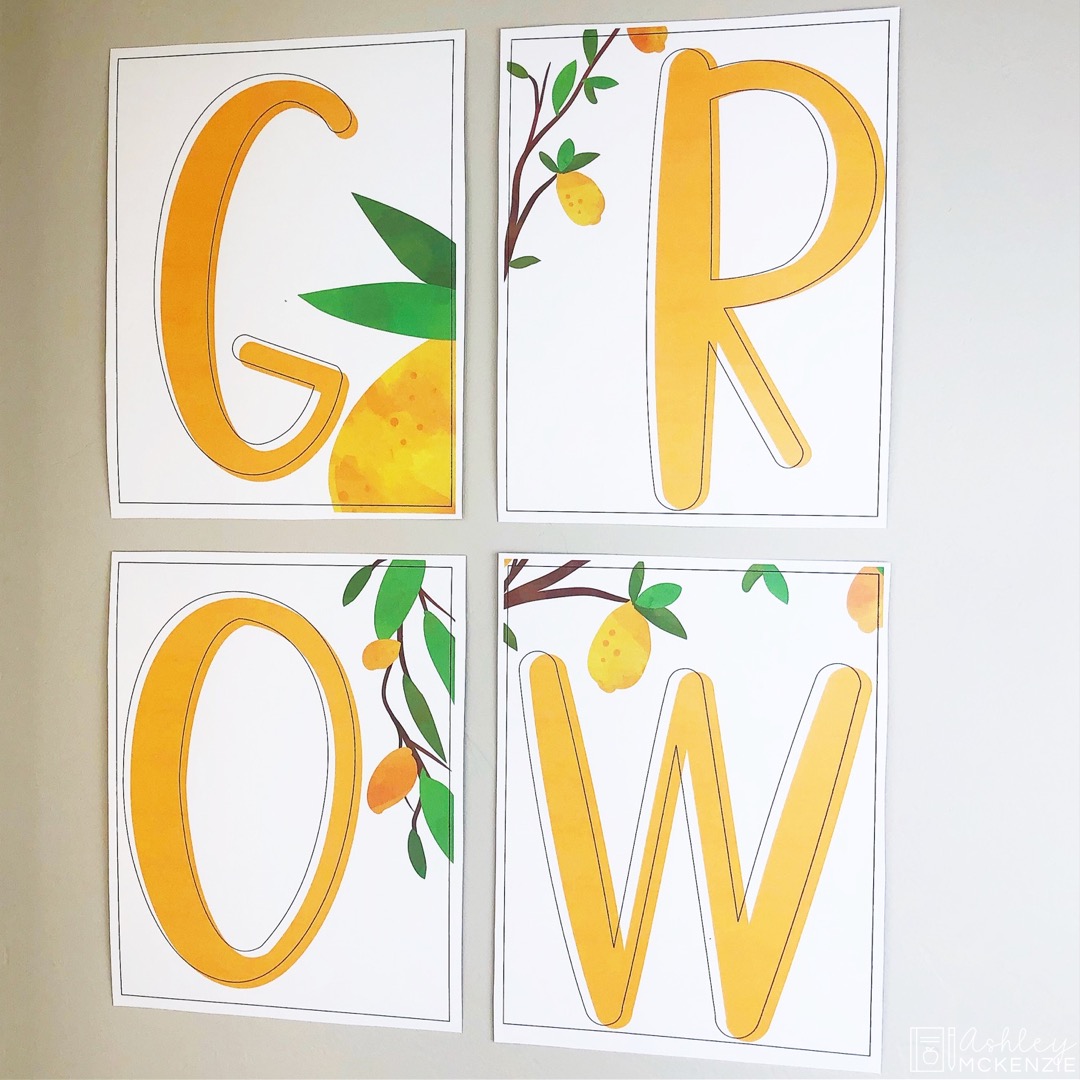 Free Lemon Classroom Posters - Ashley McKenzie Decor