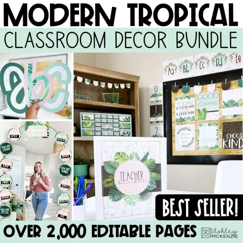 Modern Tropical Classroom Decor Bundle