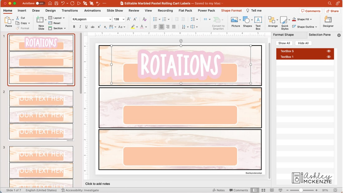 How to Layer Text in PowerPoint for a Bold Look - Ashley McKenzie Decor