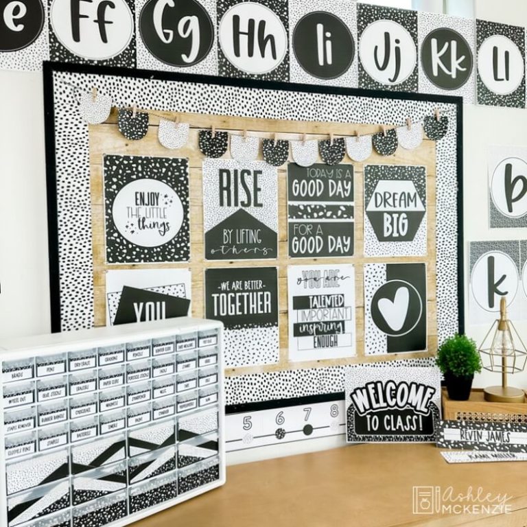 Black and White Terrazzo Classroom Decor - Ashley McKenzie Decor