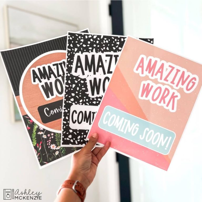 Amazing Work Classroom Posters Freebie - Ashley McKenzie Decor