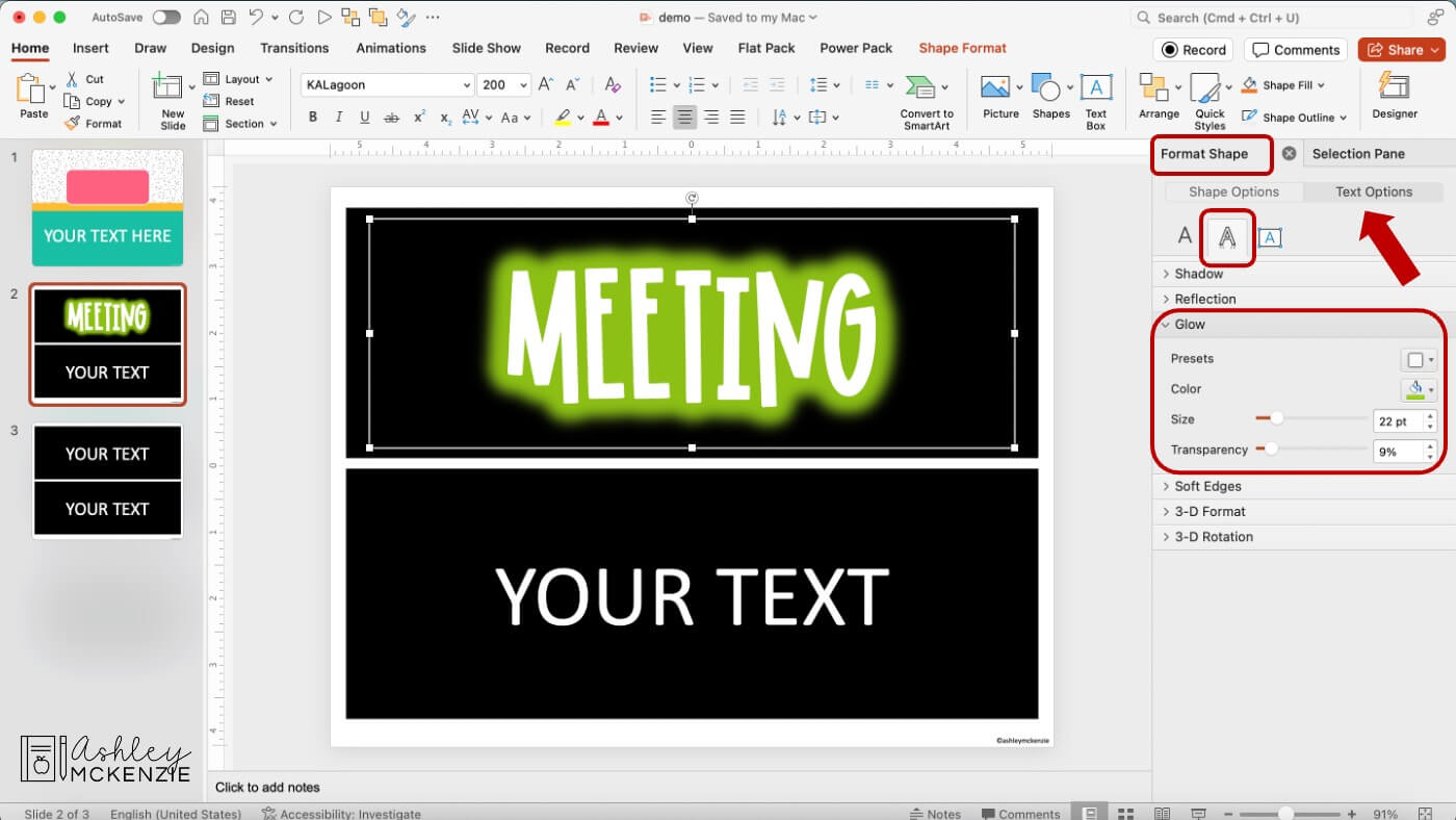 How to Make Text Glow in PowerPoint - Ashley McKenzie Decor