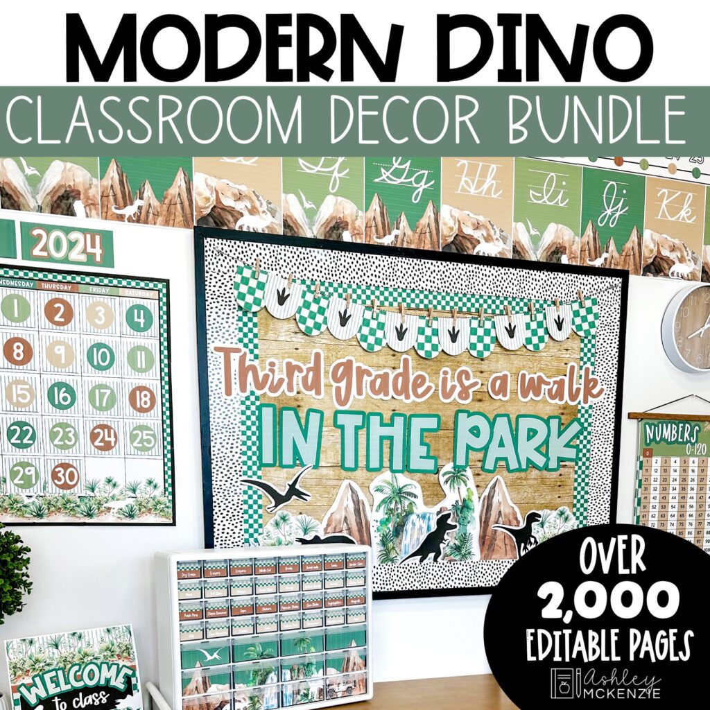 Modern Dinosaur Classroom Theme - Editable Classroom Decor