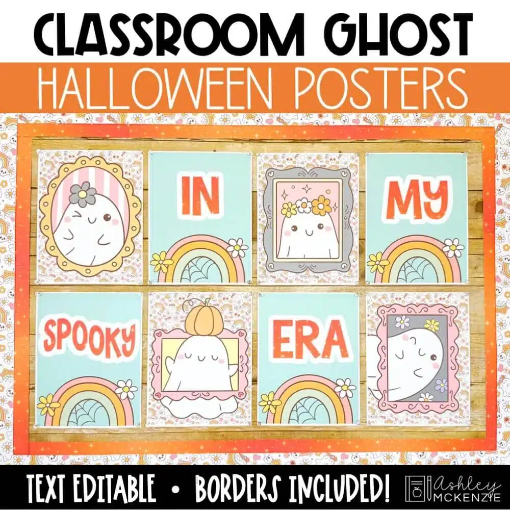 Halloween Posters for October Bulletin Boards with Sparkle